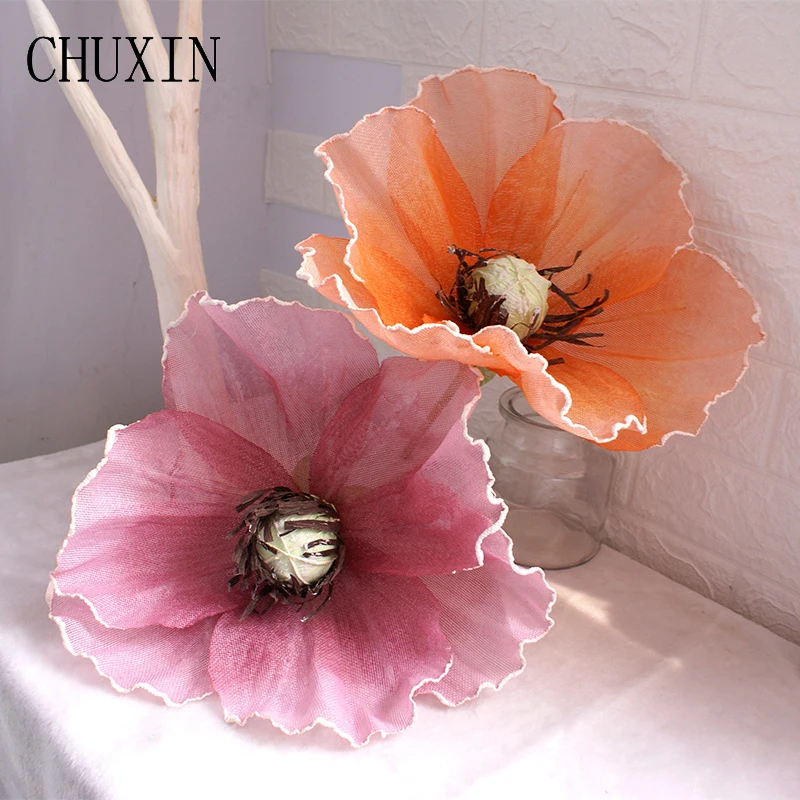 Linen-Giant-Simulation-Poppy-Floral-Wedding-Arch-Road-Lead-Flower-T ...
