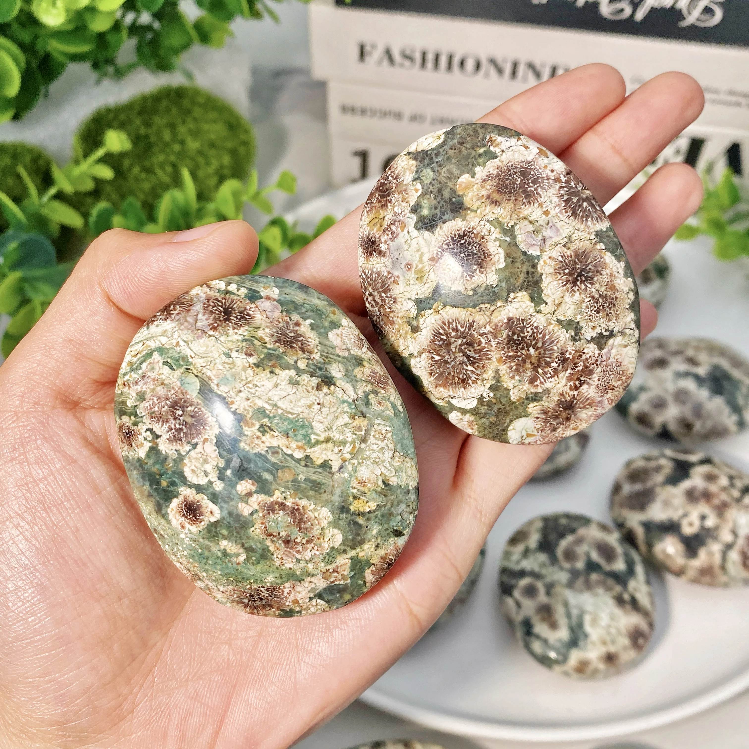 1PC-Random-High-Quality-Russian-Flower-Agate-Palm-Home-Decoration-Party ...