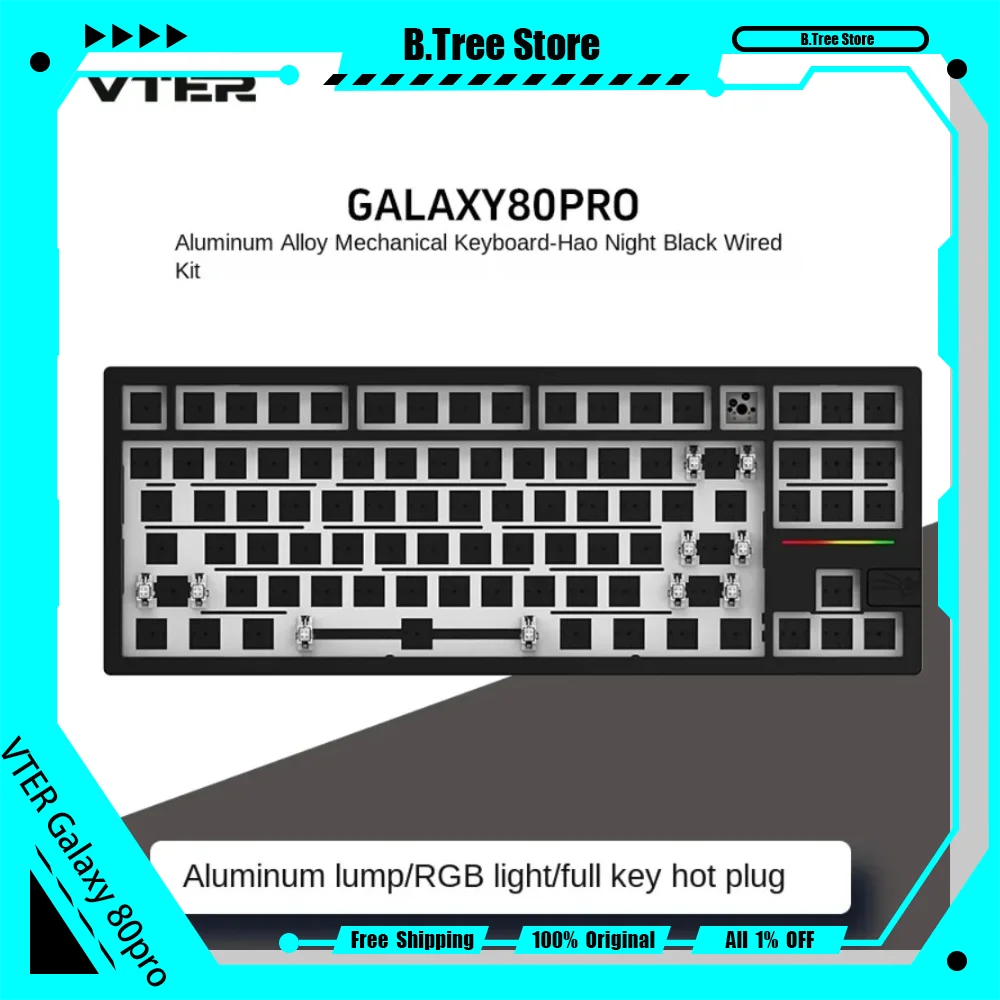 VTER-Galaxy-80pro-Aluminum-Alloy-Tri-mode-Wireless-Mechanical-Keyboard-Kit-Gasket ...
