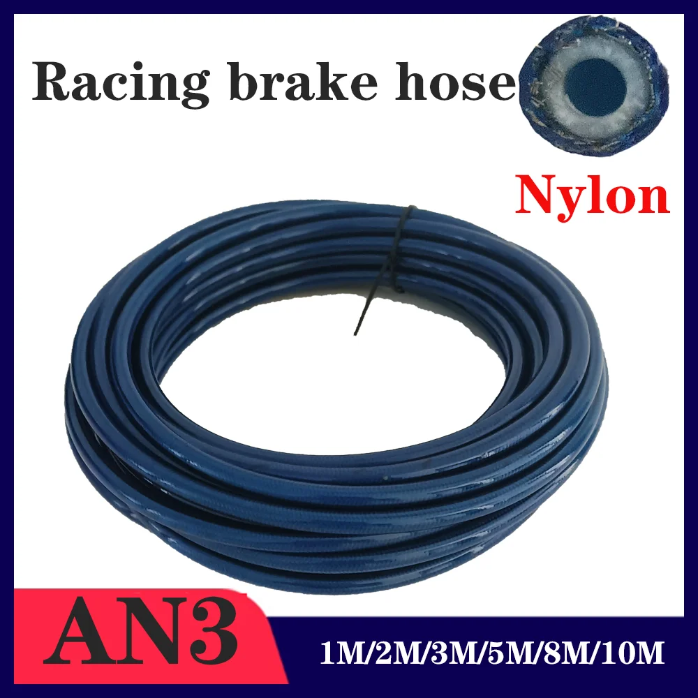 AN3-1-10M-Motorcycle-Braided-Stainless-Steel-Brake-Line-Hose-Fluid ...