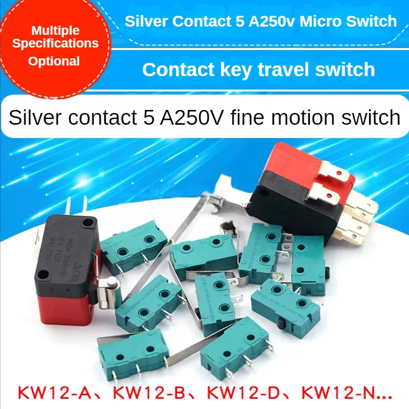 1PCS-Prata-Contato-5A-250V-Micro-Switch-KW12-Travel-Limit-Switch-Chave ...