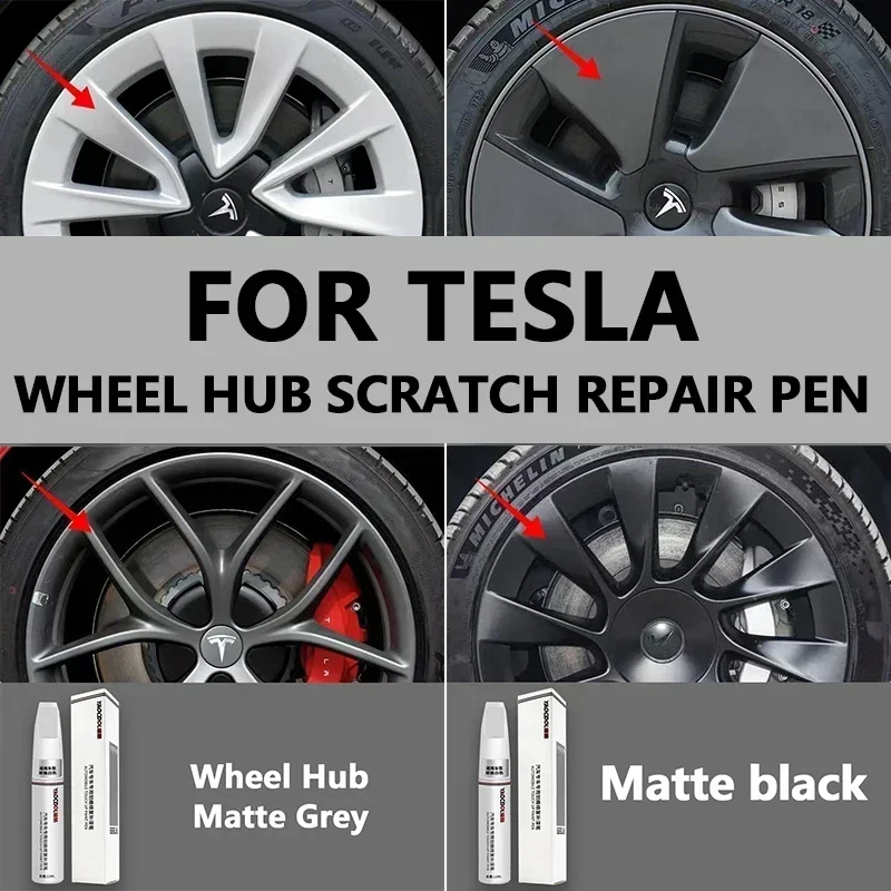 For-Tesla-Wheel-Scratches-Repair-Pen-Deep-Gun-Grey-Matte-Black-Grey ...