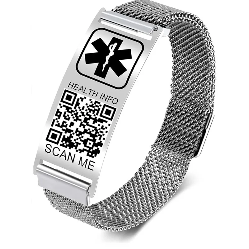 DIY-QR-Code-Medical-Alert-ID-Bracelets-Wristband-Fits-Wrists-Up-More ...