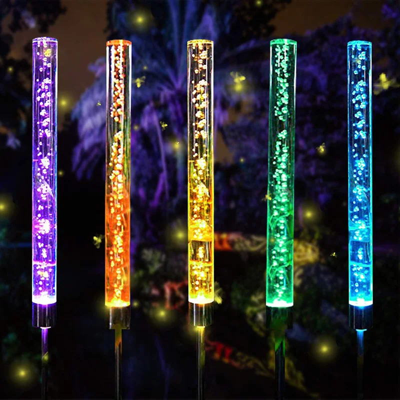 Solar Tube Lights Solar Garden Decoration Outdoor Solar Acrylic Bubble ...