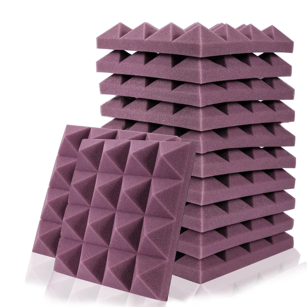 250x250x50mm 8/12/24pcs Studio Acoustic Soundproof Foam Pyramid Sound ...