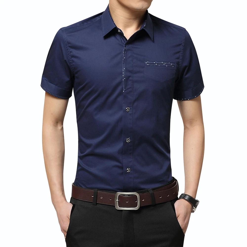 2021 Summer New Men's Shirt Brand Luxury Men Cotton Short Sleeves Dress ...