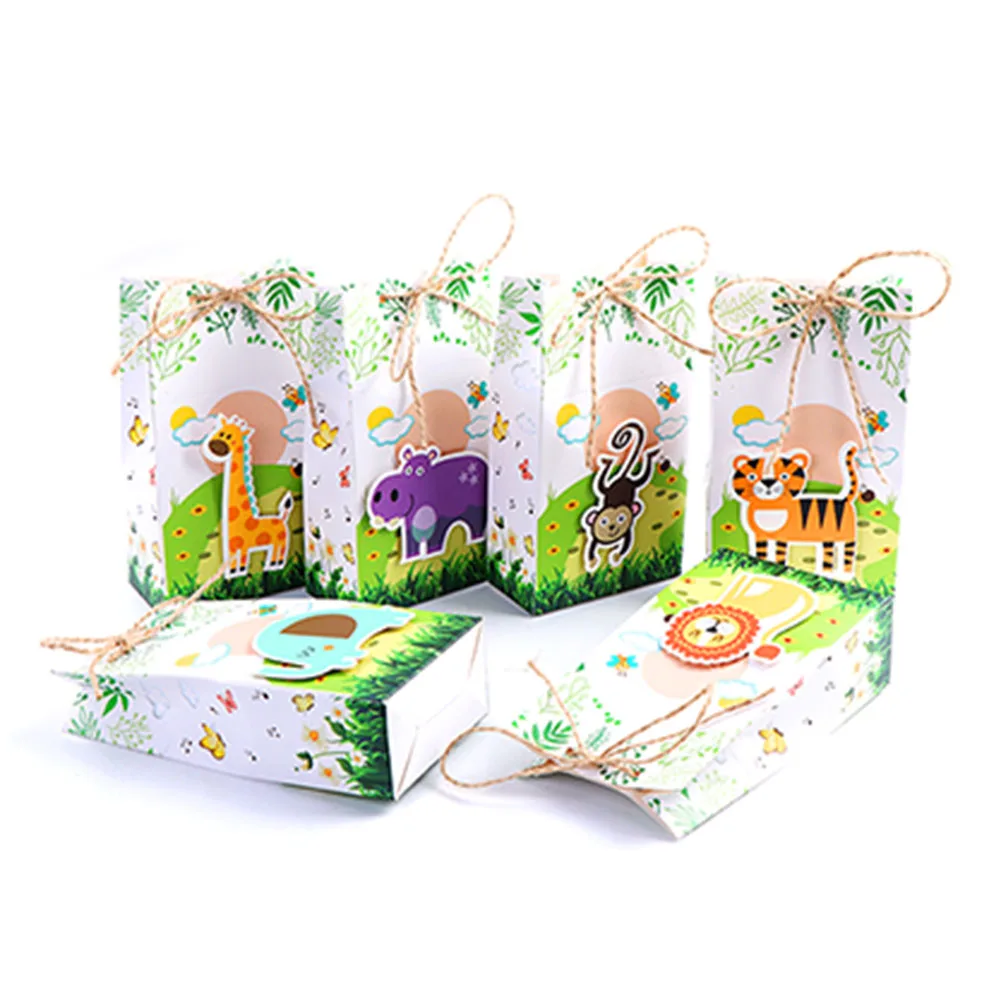 OurWarm 6 Styles 3D Animal Party Bags Jungle Safari Paper Party Bags ...