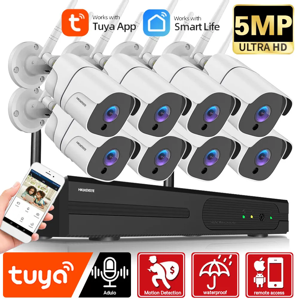 Tuya-5MP-Wireless-Camera-System-8CH-Wifi-NVR-Kit-Outdoor-Waterproof ...