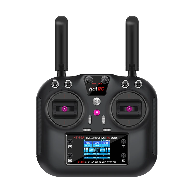 HOTRC HT-10A RC Transmitter 10CH 2.4G 1.7Inch Screen With F-10A ...