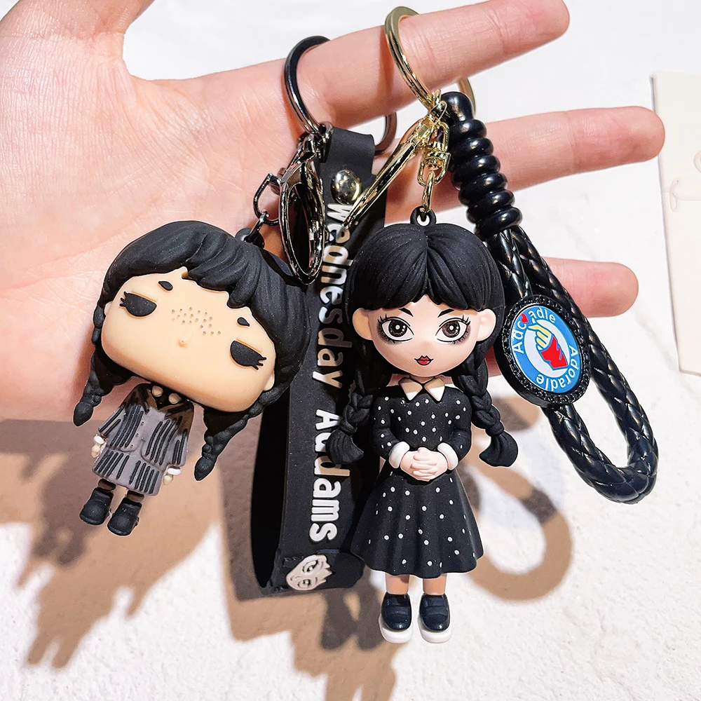 Wednesday-Addams-Acrylic-Keychain-Animated-Addams-Family-Figure-Pendant ...