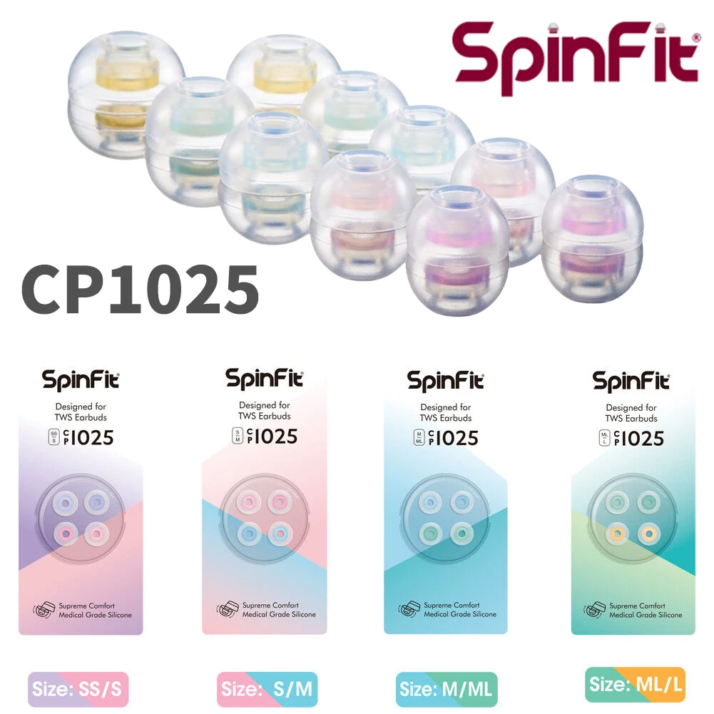 SpinFit CP1025 Silicone Patented Ear Tips for Ture Wireless Earbuds TWS ...