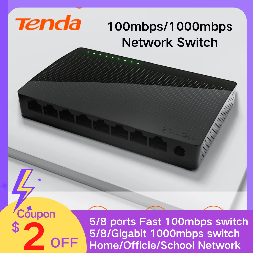 Tenda 5/8 Ports Gigabit Desktop Switch Ethernet Smart Desktop Switcher ...