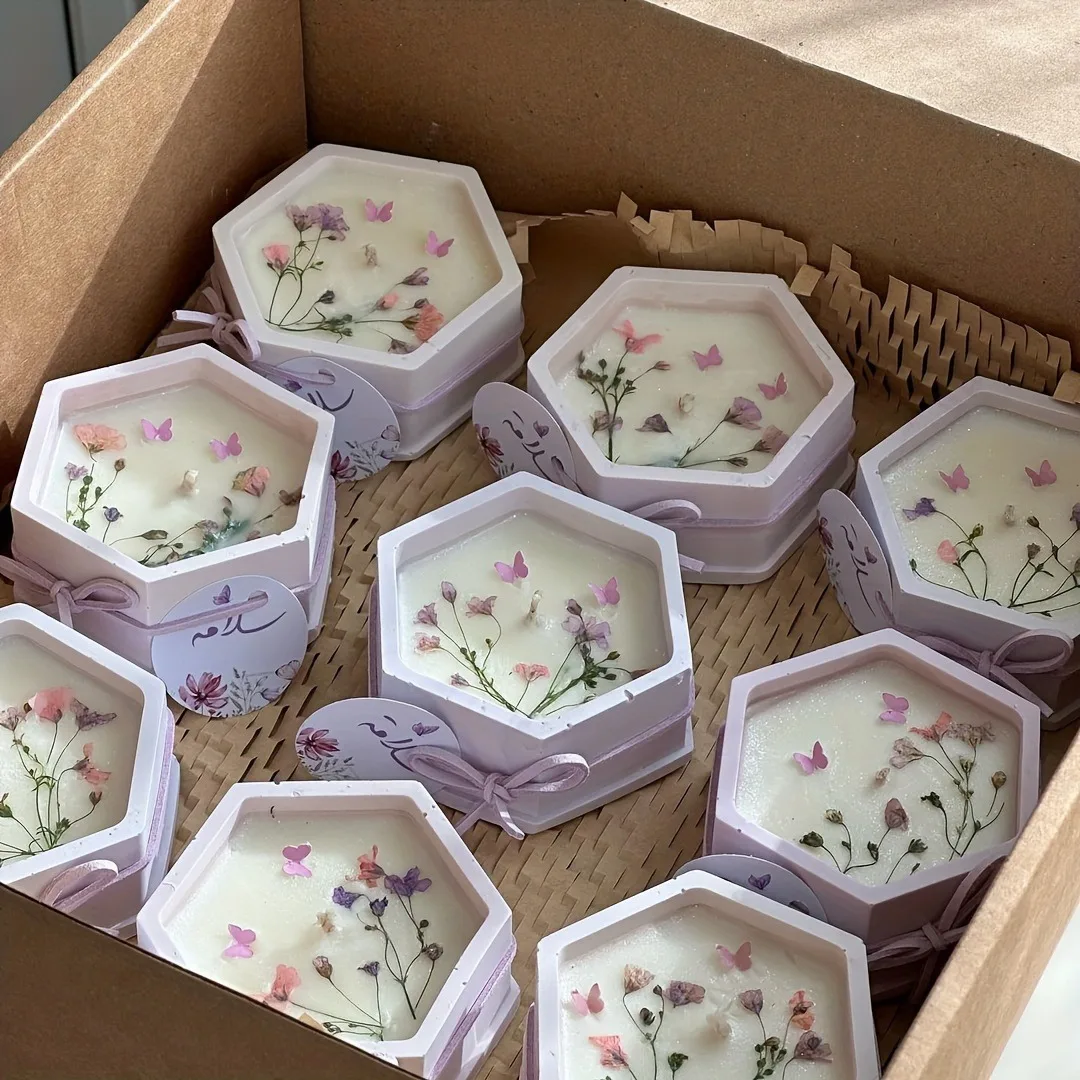 Geom-trica-Hex-gono-Vela-Jar-Resina-Mold-Caixa-De-Armazenamento ...