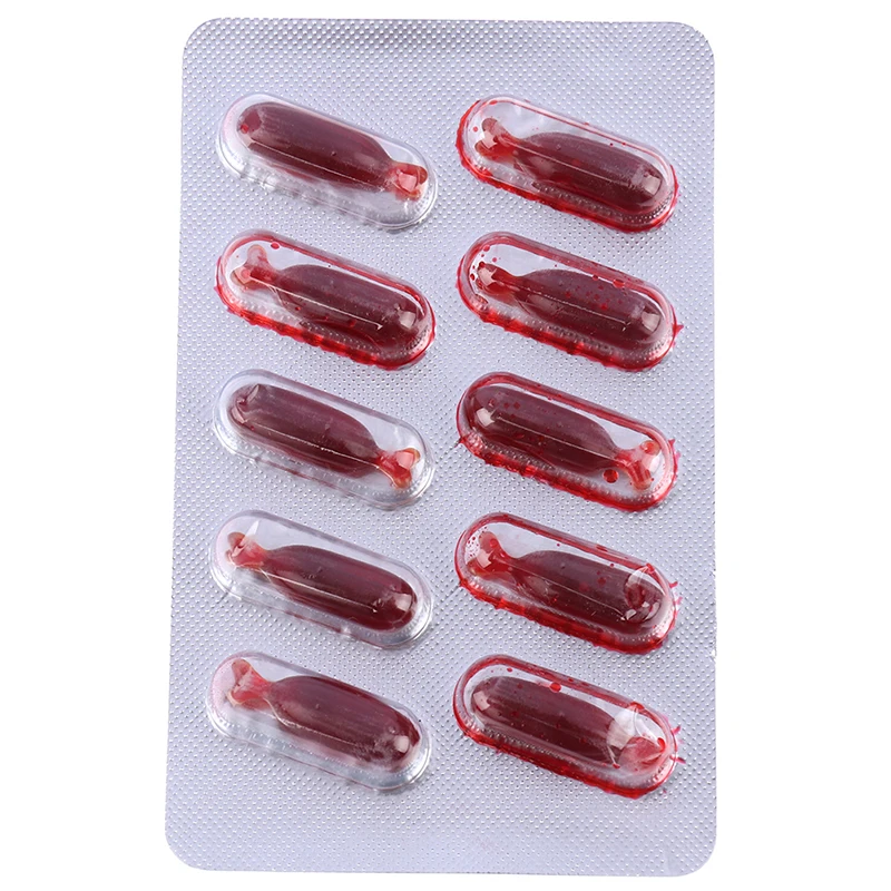 10Pcs-Fake-Blood-Pill-Vampire-Toy-Capsules-Horror-Funny-Toy-Halloween ...