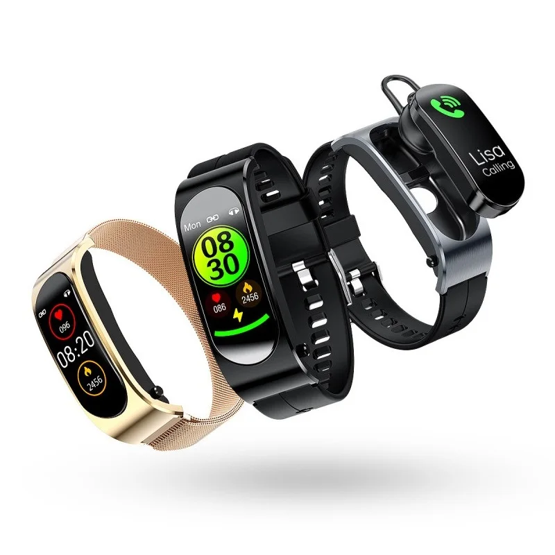 Fitness-Smart-Watch-With-Wireless-TWS-Bluetooth-Earphone-Health-Monitor ...