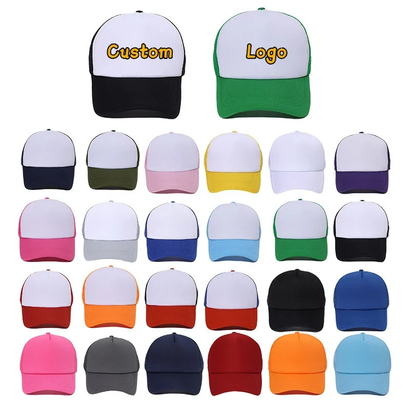 Customized-Logo-Mesh-Baseball-Caps-Men-Women-5-Panel-Cheaper-Trucker ...