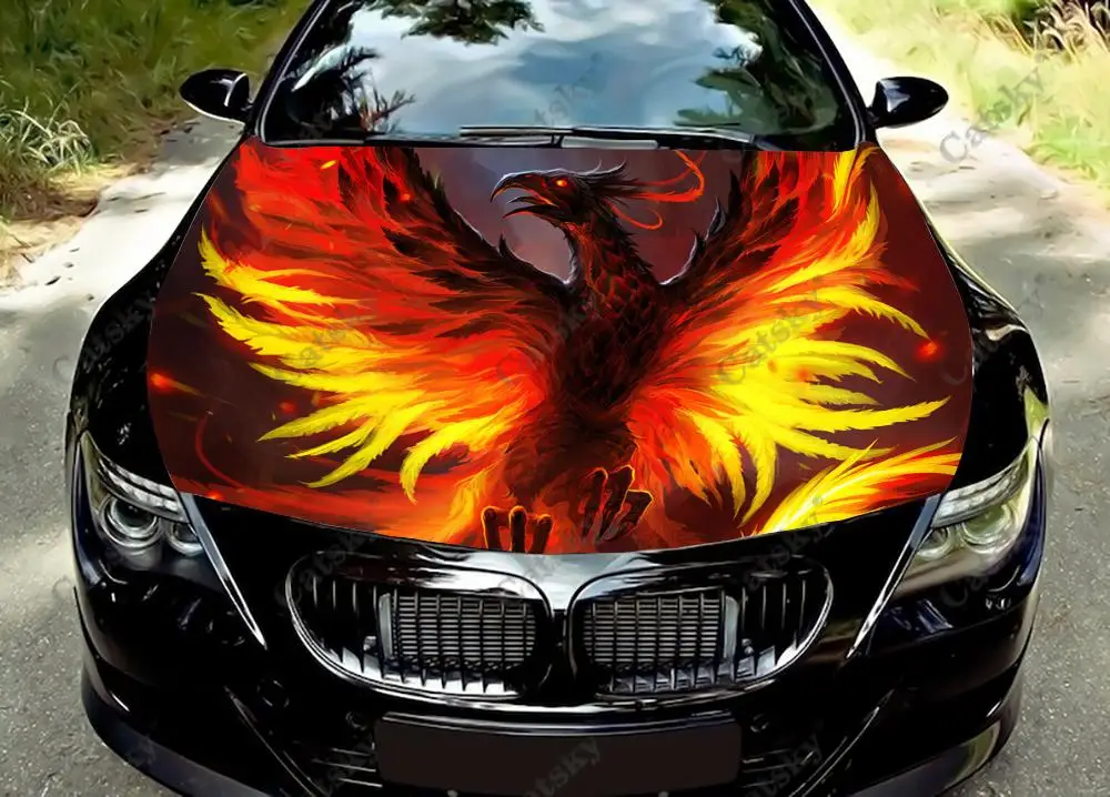 Cool-Phoenix-Fire-Car-Hood-Sticker-Painting-Self-adhesive-Universal-Car ...