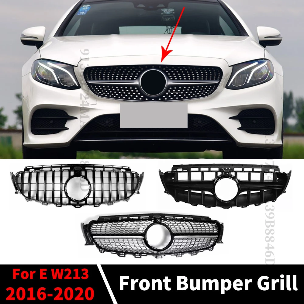 Front Bumper Grille Hood Grill For Mercedes W213 C238 A238 E Class E300 E200 E260 2016-2020 ...