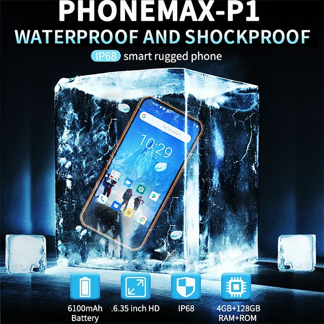 PHONEMAX P1 Android 10.0 LTE 4G IP68 Waterproof Smartphone 6000mAh 4GB ...