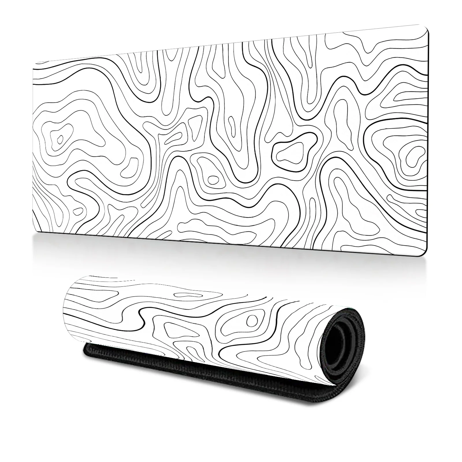 XXL-Black-and-White-Gaming-MousePad-White-Contour-Lines-New-MousePads ...