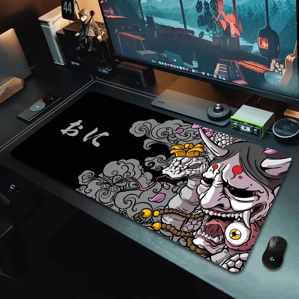 Mouse-Pad-Japanese-Ghost-Face-Black-Game-Keyboard-Pad-Large-Size-Table ...