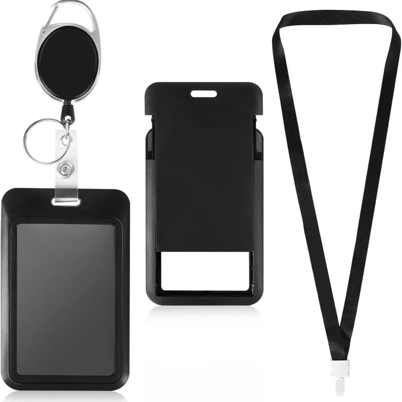 Plastic Badge Holder Working Permit Case with Badge Reel Clip Lanyard ...