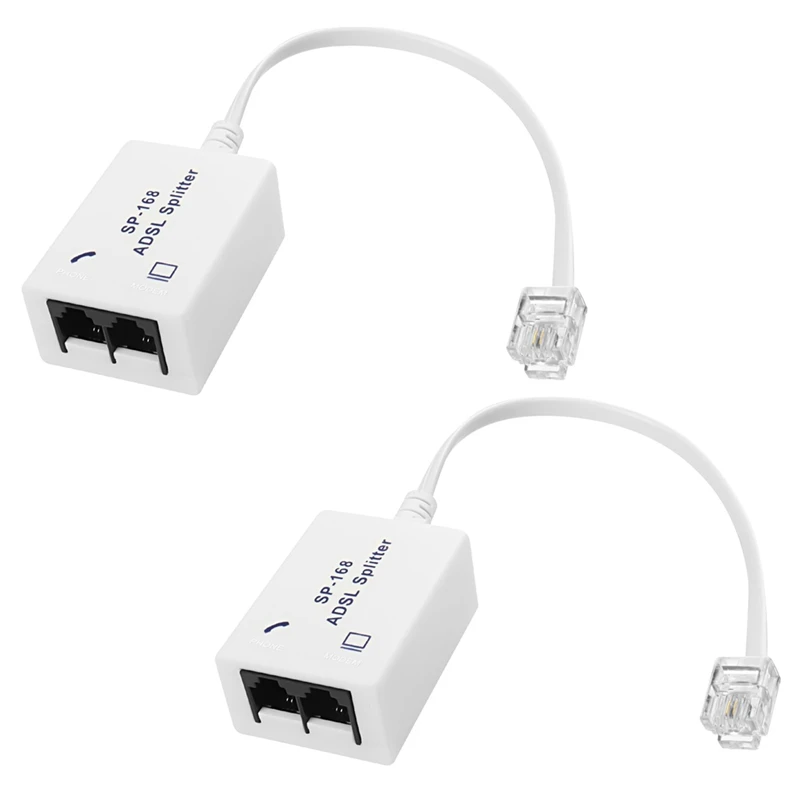 2Pcs-DSL-Filter-Splitter-For-Phone-Line-Male-To-2-Female-RJ11-6P4C-6P2C ...