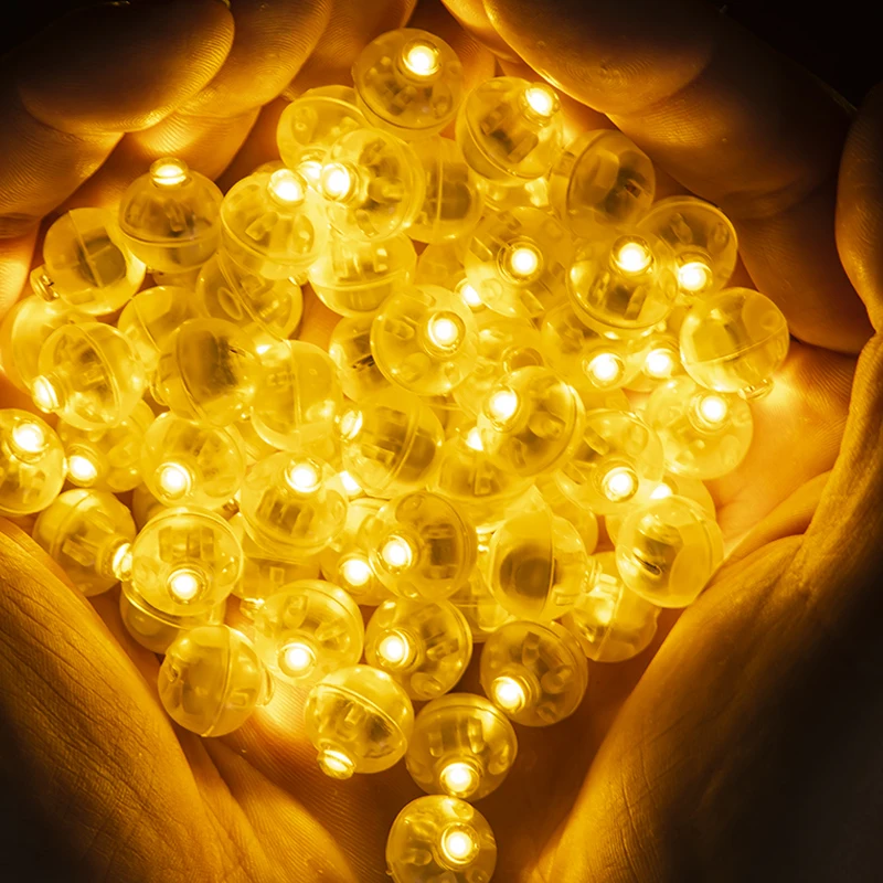 50/100/150/200/300pcs Tumbler Round Ball Light Balloon LED Flash ...