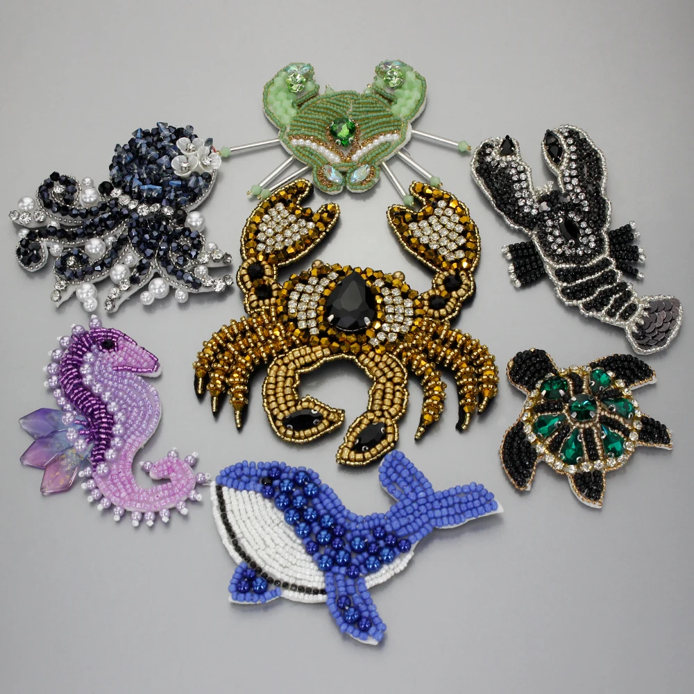Patches Beads Clothes | Crystal Beaded Patches | Applique Clothes Fish ...