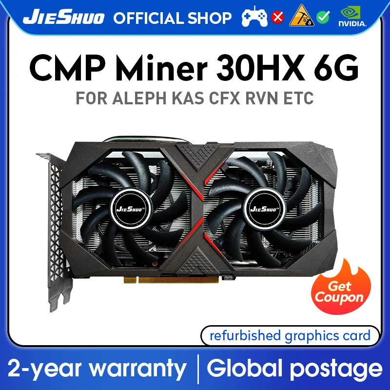 JIESHUO-NVIDIA-CMP-30HX-6GB-Dedicated-Mining-Graphics-Card-GDDR6-192bit ...