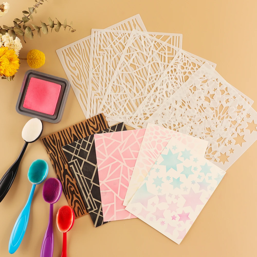 5pcs-set-Bubbles-Texture-Irregular-Plastic-Stencils-Set-for-DIY-Card ...