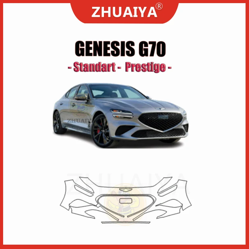 ZHUAIYA 7.5mil 2022-2023 For Genesis G70 Standard Prestige PPF Paint Protection Film Bumper Kit ...