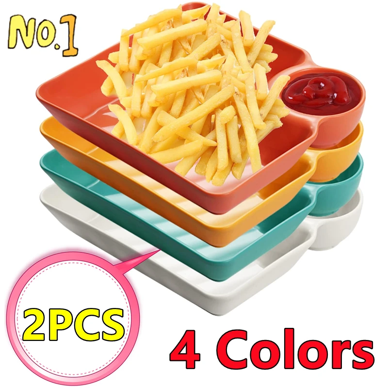 New-2-1Pc-Square-Dumpling-Plate-with-Vinegar-Space-Snack-Platter ...