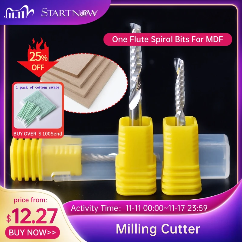 Startnow-10Pcs-Lot-One-Flute-Spiral-Milling-Cutter-For-MDF-Cutting-CNC ...