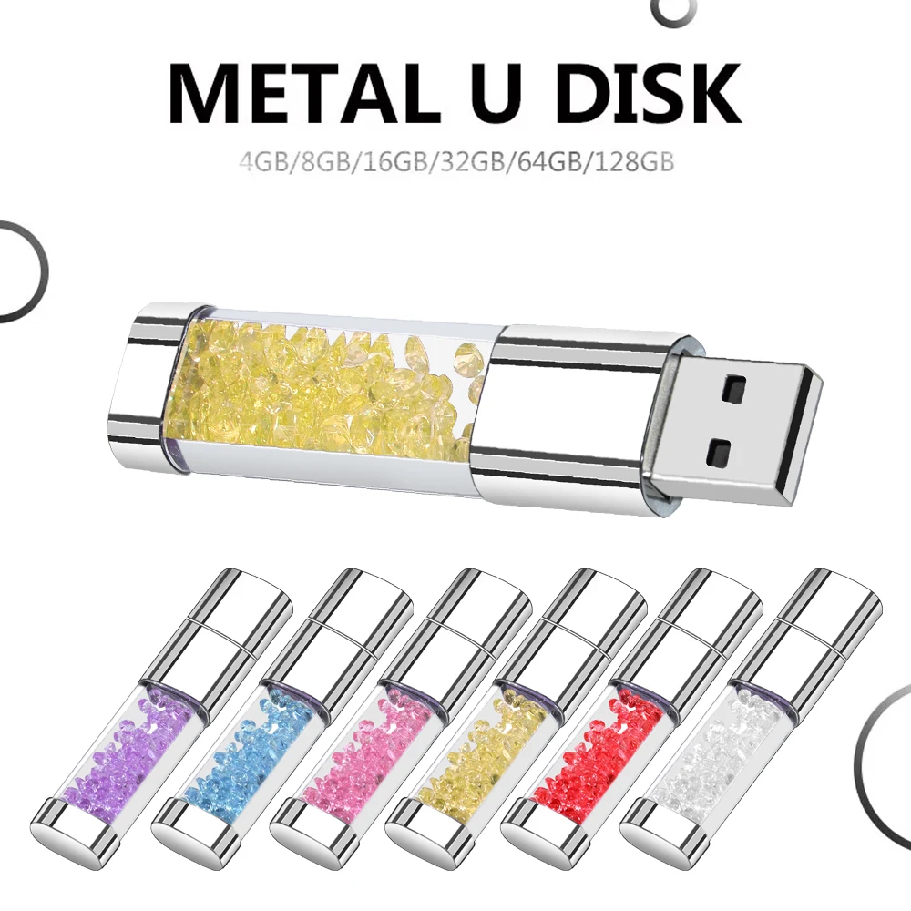 크리스탈 다이아몬드 Usb 플래시 드라이브 2.0 64 기가 바이트 Pendrive Cutomize 사진 LED 라이트 스틱 Usb 디스크 Memoria 스틱 절묘한 선물 ...