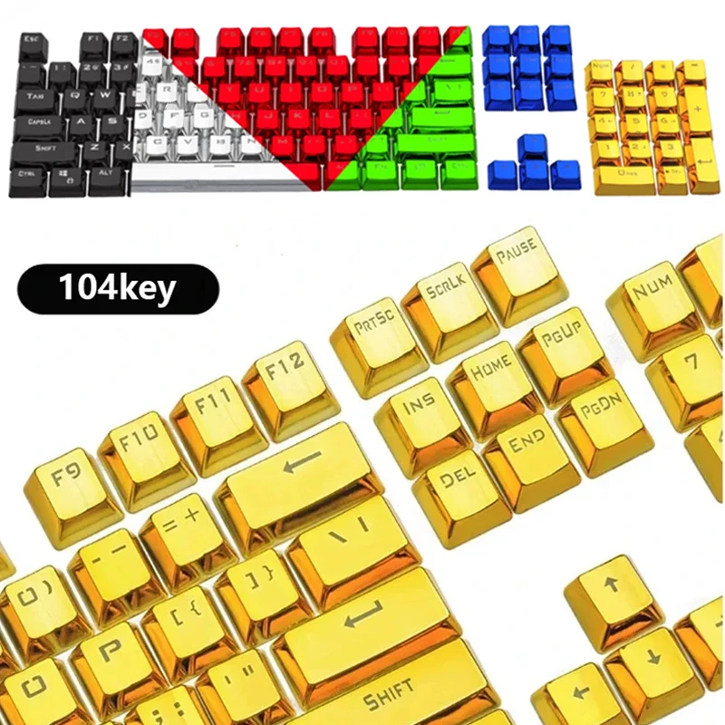 E-Element-104-Key-Mechanical-Keyboard-Electroplated-Keycaps-Transparent ...