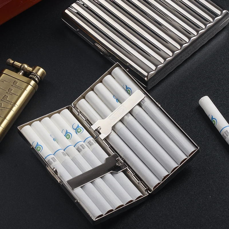 New-1pcs-corrugated-Design-Silver-Copper-Cigarette-Box-solidly-made ...