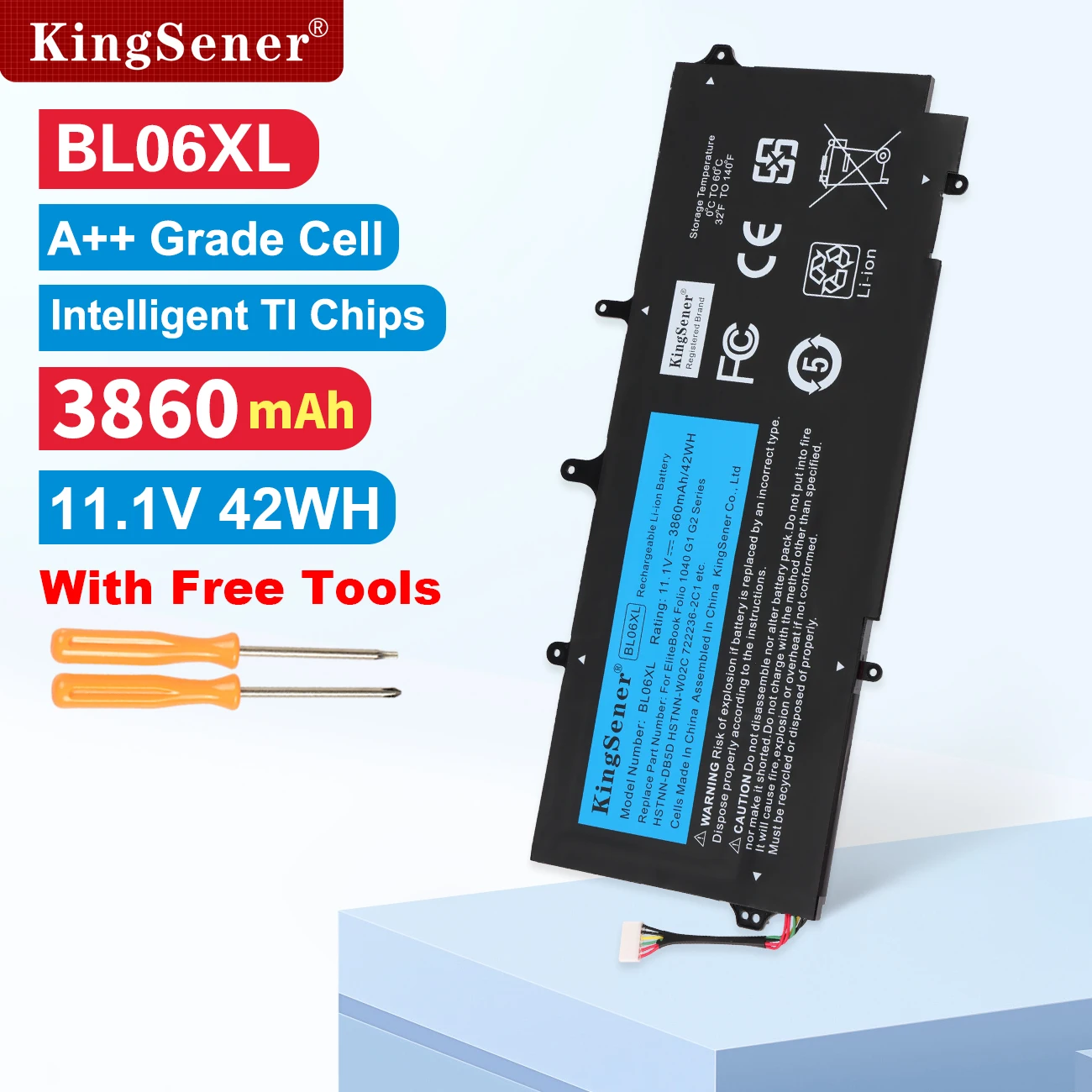 KingSener New BL06XL Laptop Battery for HP EliteBook Folio 1040 G0 G1 ...
