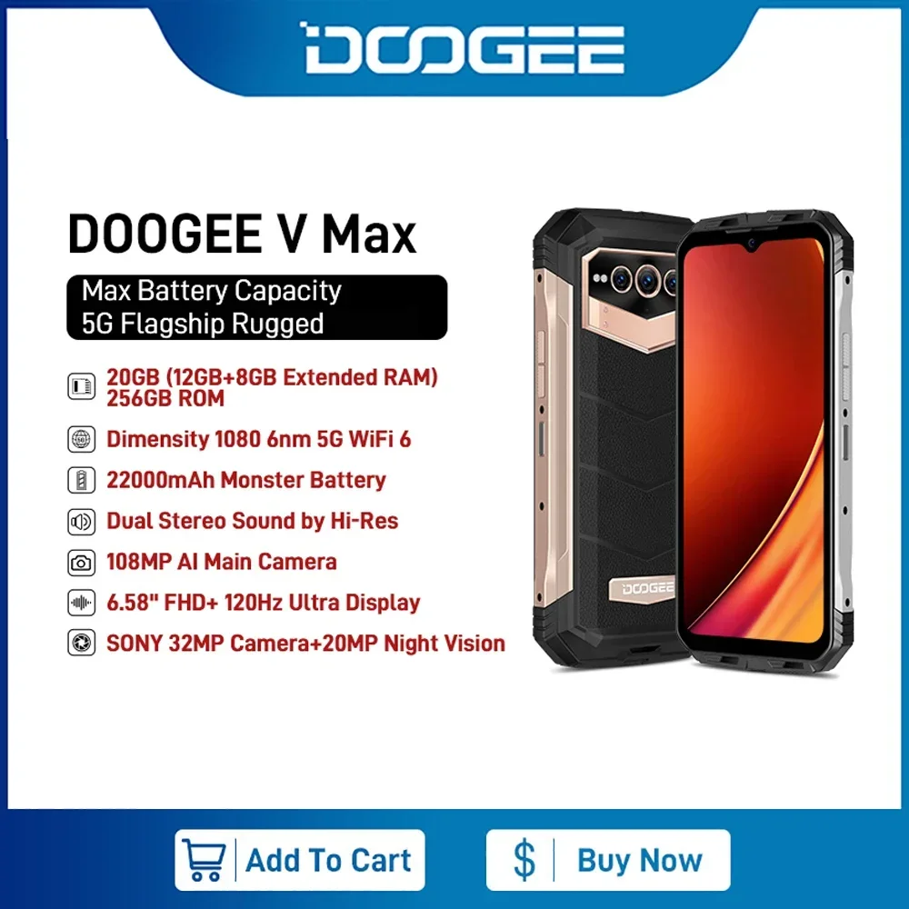 DOOGEE-V-Max-5G-Rugged-Phone-6-58-120Hz-Dimensity-1080-Hi-Res-108MP-AI ...