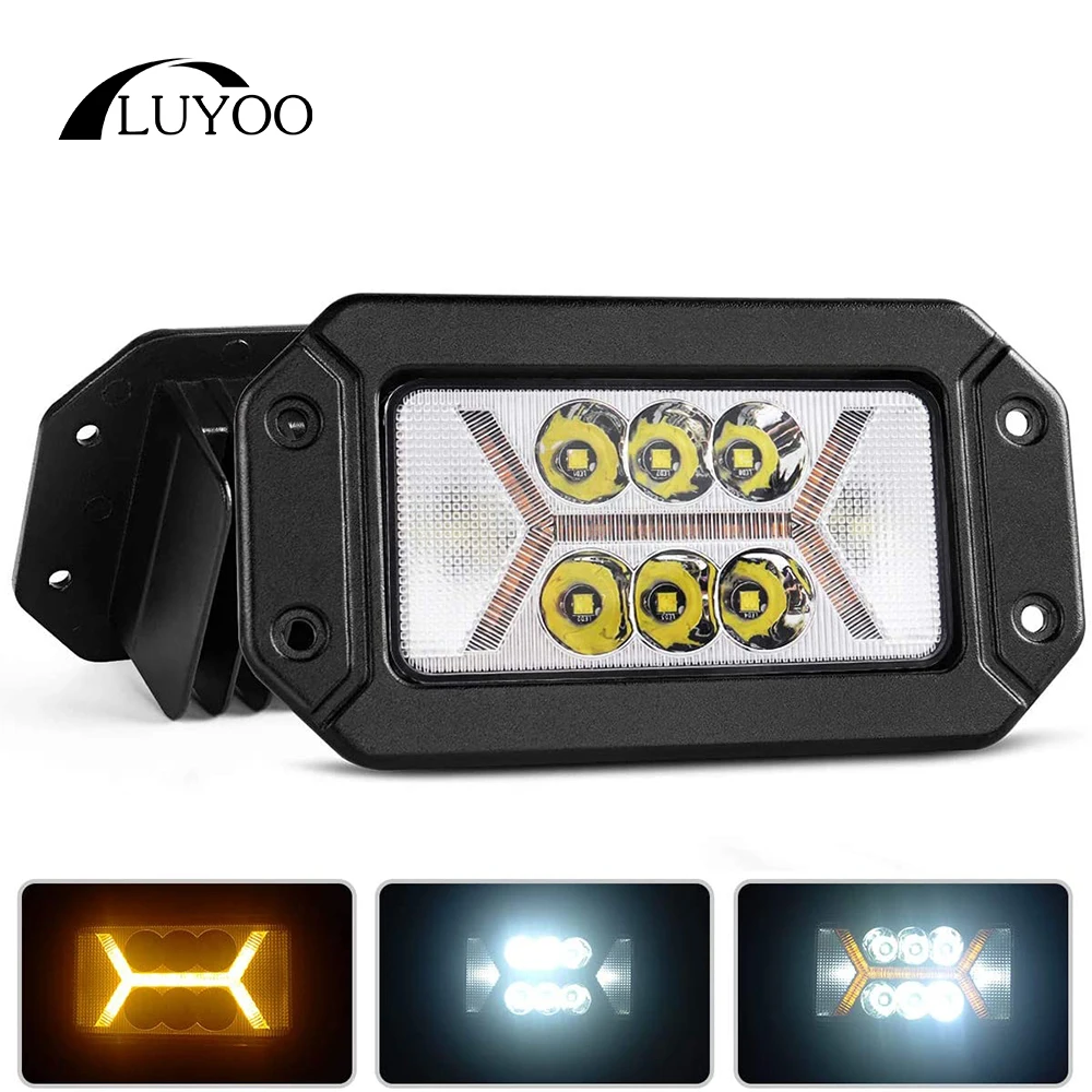 Luyoo 6inch Flush Mount Led Cubes Work Light Bar Offroad 12v 24v Spot ...