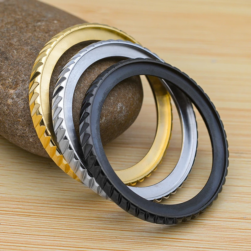 41mm Gold Silver Black Helical Gear Watch Case Steel Ring Plating ...