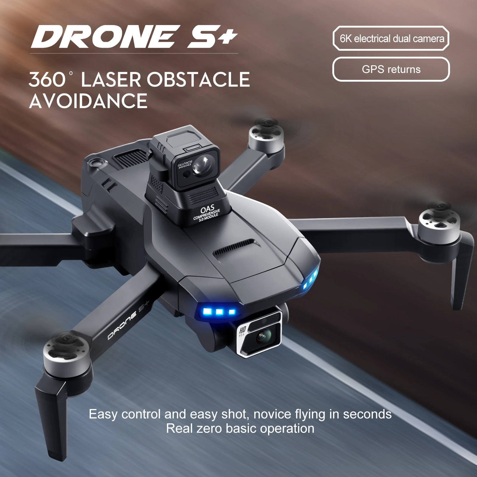 S+ GPS Drone - 6K HD Dual HD Camera Laser Obstacle Avoidance Aerial Ph ...