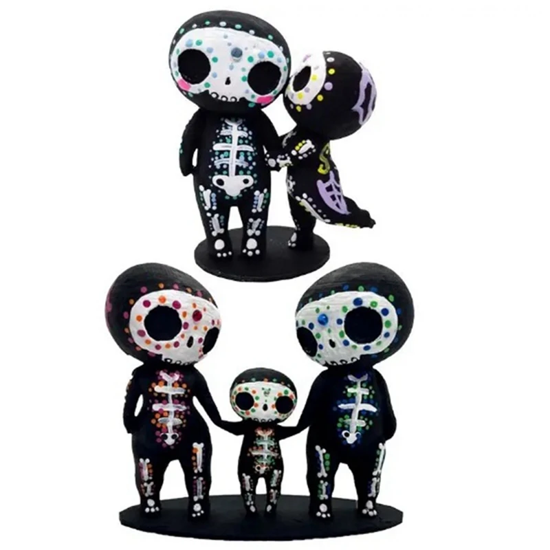 Skull-Family-Figurines-Resin-Crafts-Cute-Statue-Decorative-Sugar-Skulls ...