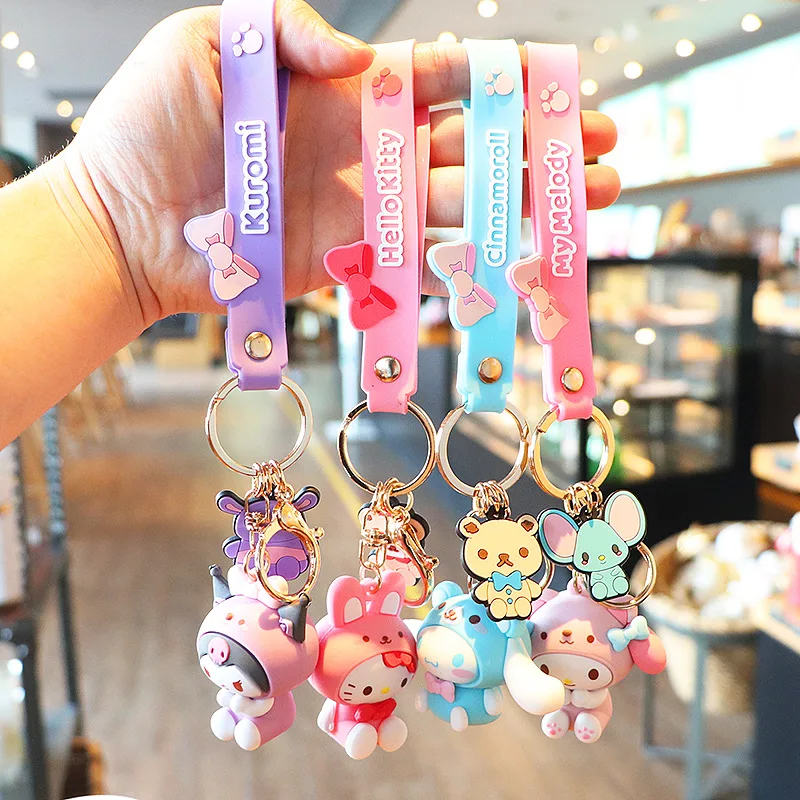Sanrio-Anime-Figures-Keychain-Kawaii-Cinnamoroll-Melody-Pompom-Purin ...