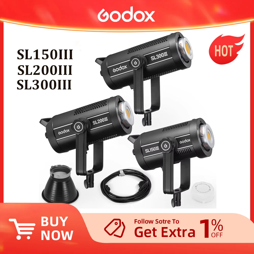 Godox SL300III SL150III SL200III LED Video Light 150W Bowens Mount ...