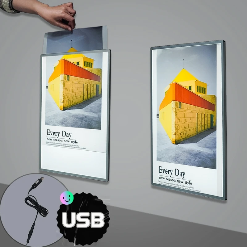 led lighting poster frame photo frame led light glass panel light box ...