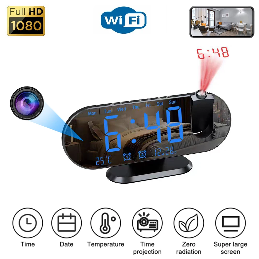 Desk-Thermometers-Dual-Alarm-Clock-Camera-With-Time-Projection-Home ...