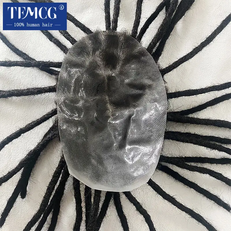 Dreadlock Double Knots Skin Base Toupee For Men 100% Human Hair Topper ...