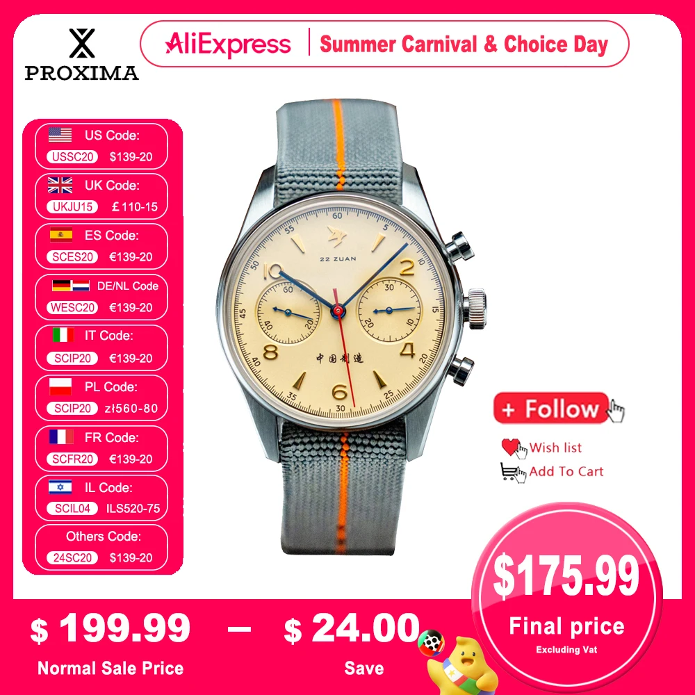 Proxima-PX1716-39MM-erkekler-kronograf-mekanik-kol-saatleri-safir-cam ...