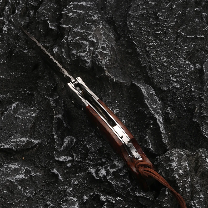 Night Stalker Damascus Pocket Knives Ball Bearing Folding Knife ...